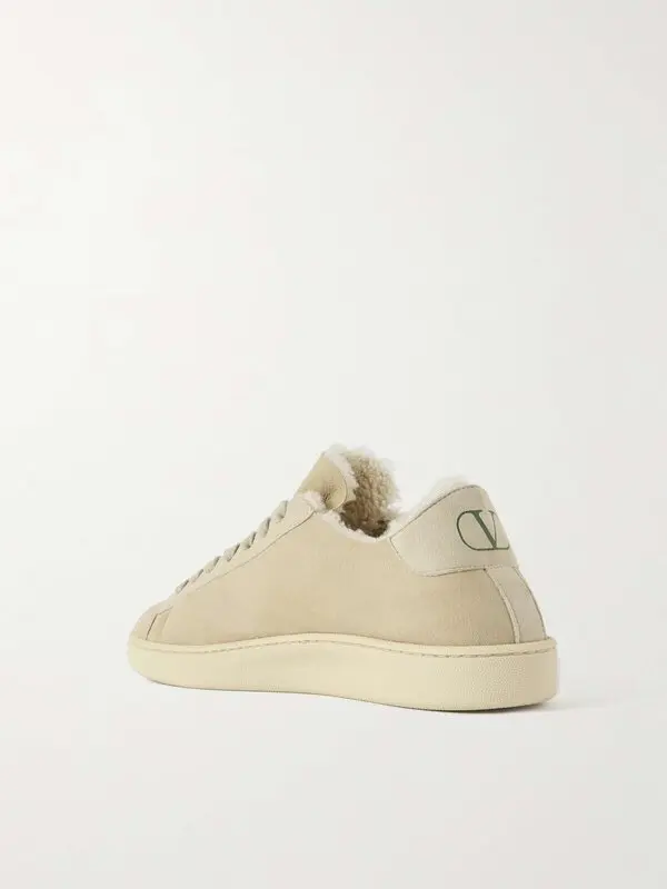 Valentino Garavani Shearling-lined Suede Sneakers