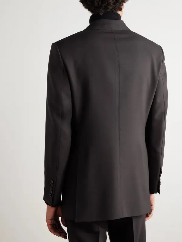 TOM FORD Hopsack Double-breasted Wool Suit Jacket