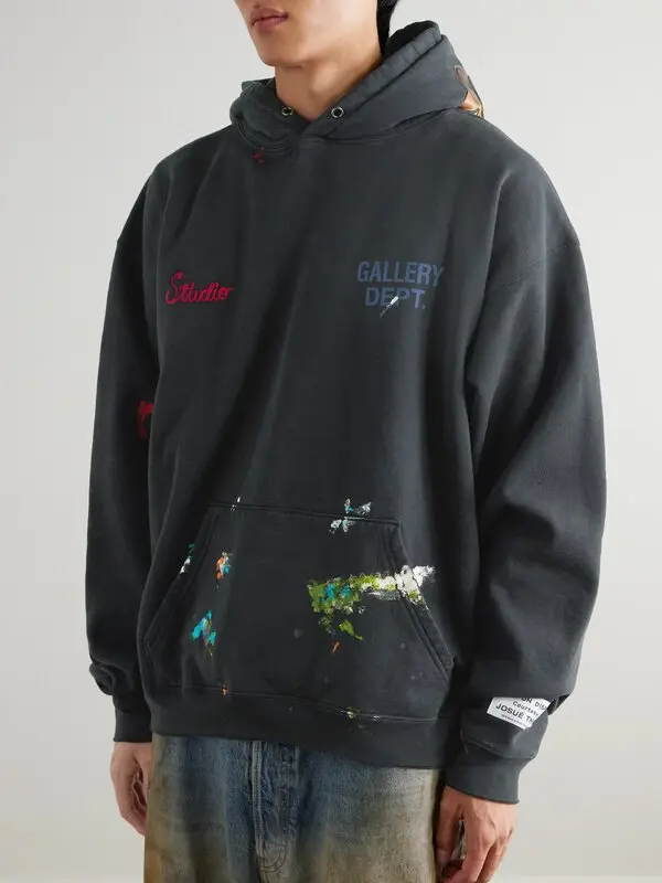 GALLERY DEPT. Paint-splattered Hoodie - Black