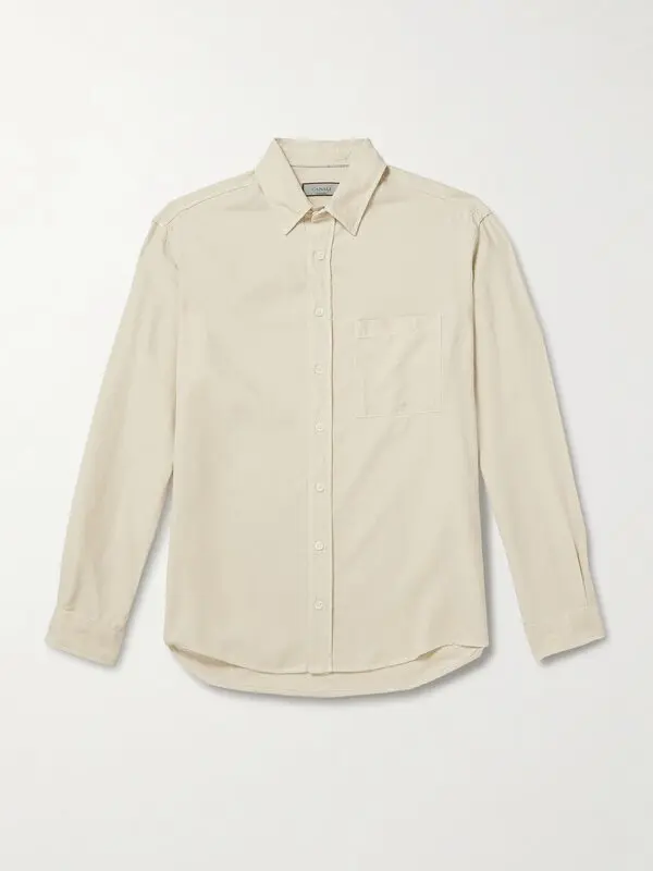 Canali Garment-dyed Lyocell-twill Shirt - Neutrals