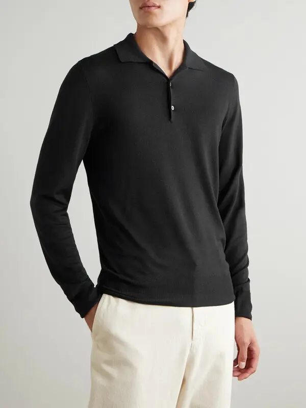 Canali Wool Polo Shirt
