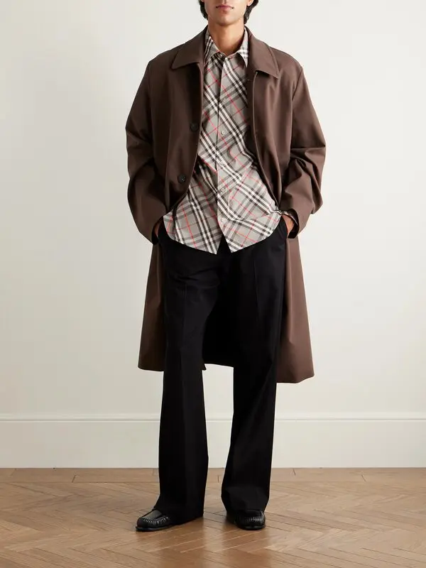 Burberry Checked Cotton-poplin Shirt - Neutrals