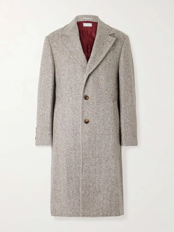 Brunello Cucinelli Herringbone Woven Coat