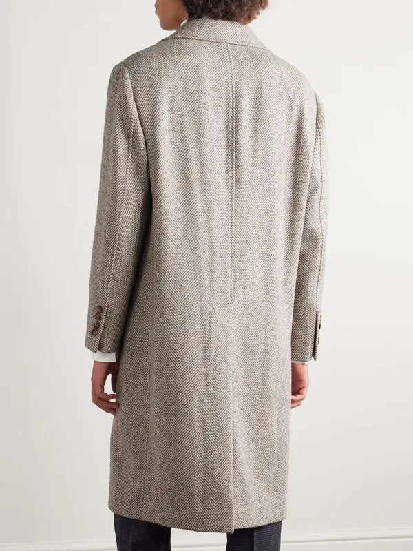Brunello Cucinelli Herringbone Woven Coat