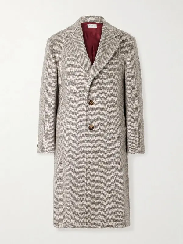 Brunello Cucinelli Herringbone Woven Coat - Neutrals
