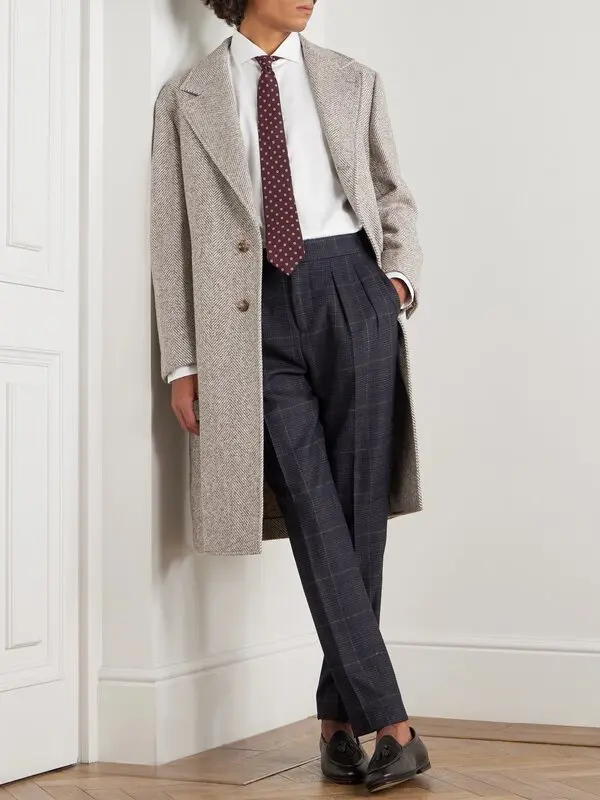 Brunello Cucinelli Herringbone Woven Coat - Neutrals