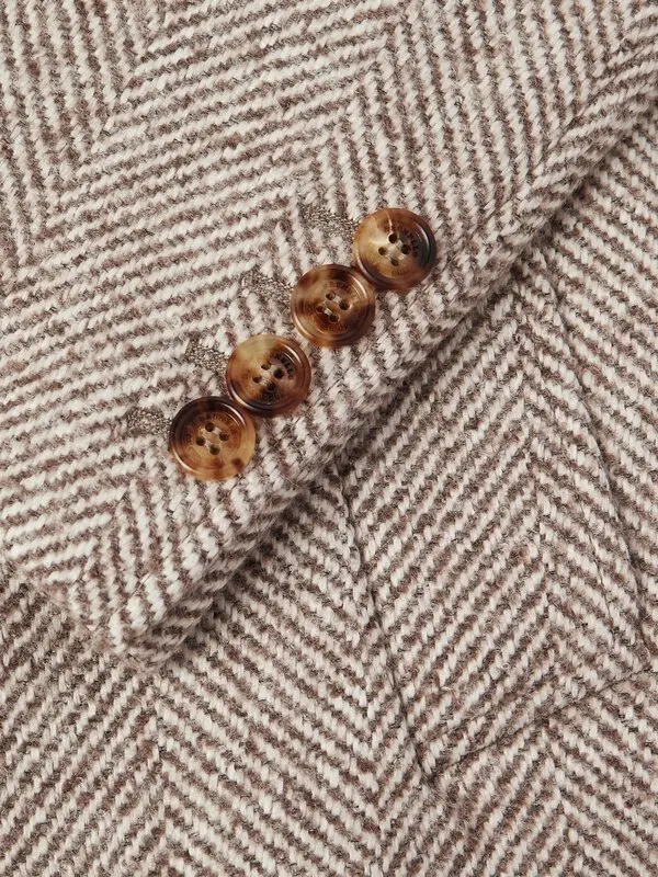 Brunello Cucinelli Herringbone Woven Coat - Neutrals