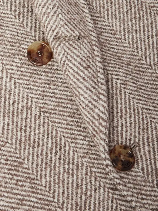 Brunello Cucinelli Herringbone Woven Coat - Neutrals