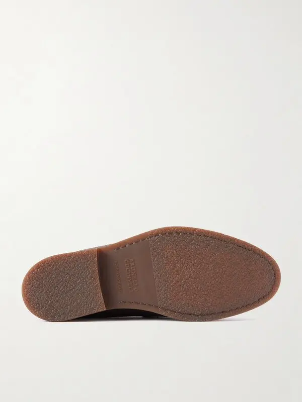 Brunello Cucinelli Waxed Suede Penny Loafers - Brown