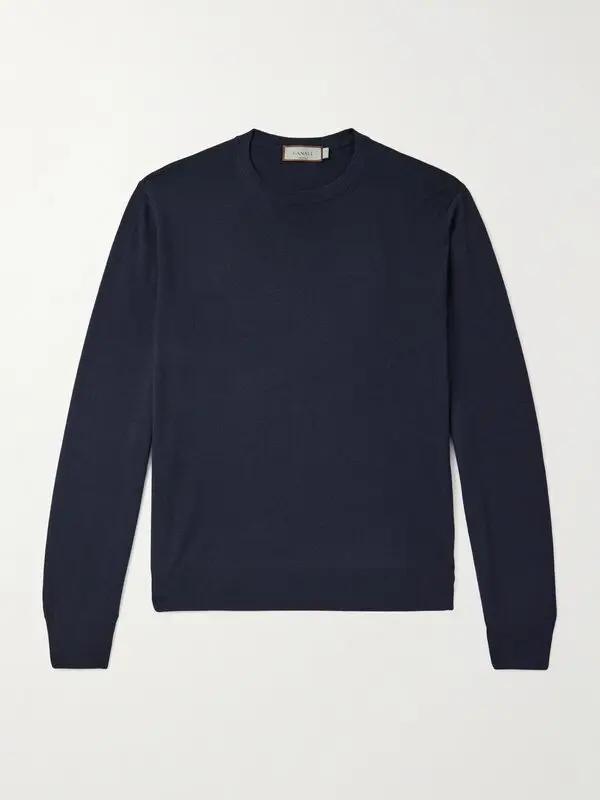 Canali Slim-fit Cashmere Sweater - Blue