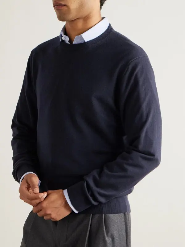 Canali Slim-fit Cashmere Sweater - Blue