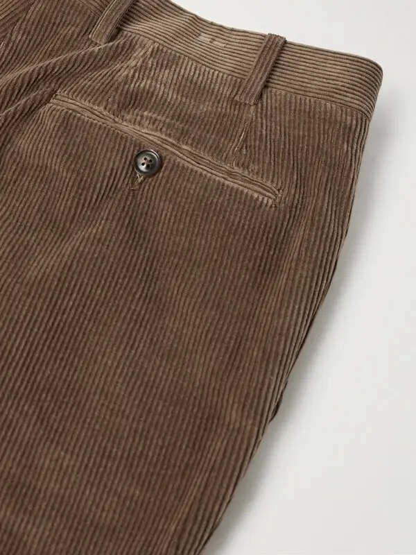 Canali Tapered Cotton-blend Corduroy Trousers