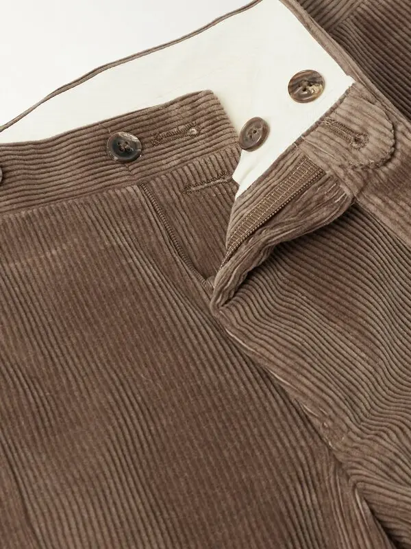 Canali Tapered Cotton-blend Corduroy Trousers
