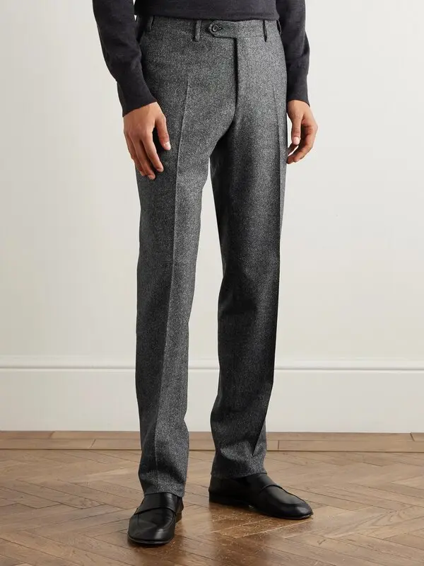 Canali Tapered Wool-blend Twill Suit Trousers