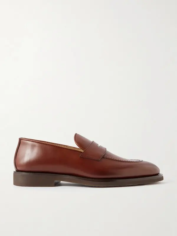 Brunello Cucinelli Flex Leather Penny Loafers - Brown