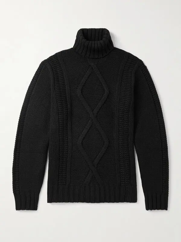 Brunello Cucinelli Intarsia Cashmere Rollneck Sweater