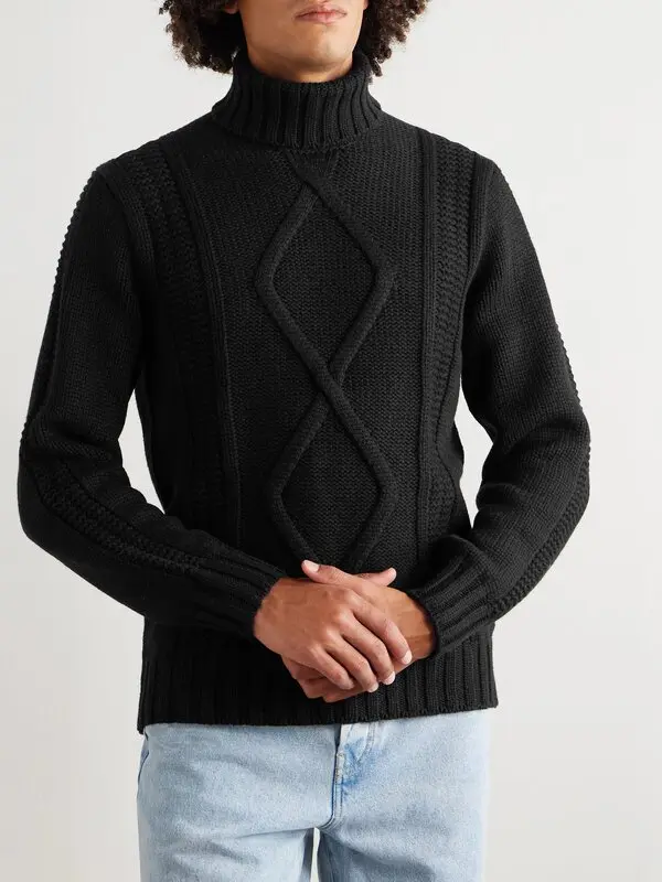 Brunello Cucinelli Intarsia Cashmere Rollneck Sweater