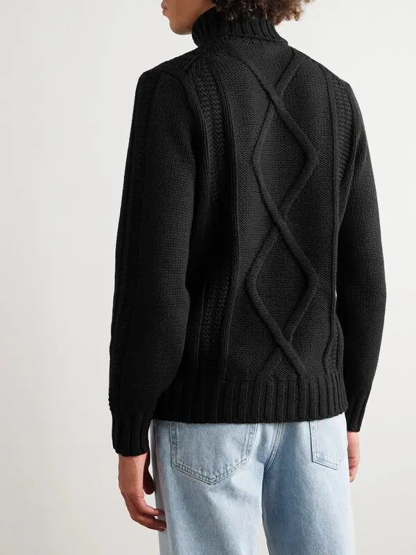 Brunello Cucinelli Intarsia Cashmere Rollneck Sweater