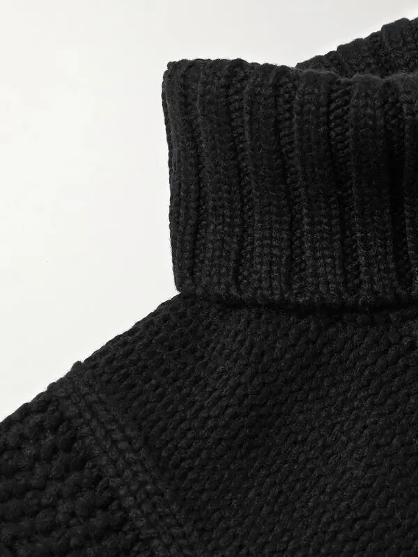Brunello Cucinelli Intarsia Cashmere Rollneck Sweater