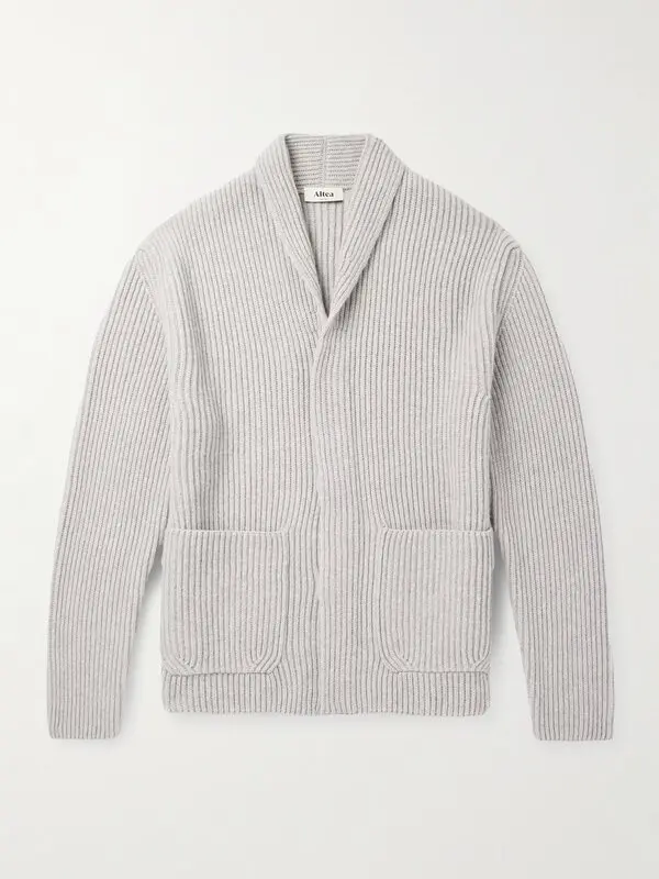 Altea Shawl-collar Ribbed Wool Cardigan