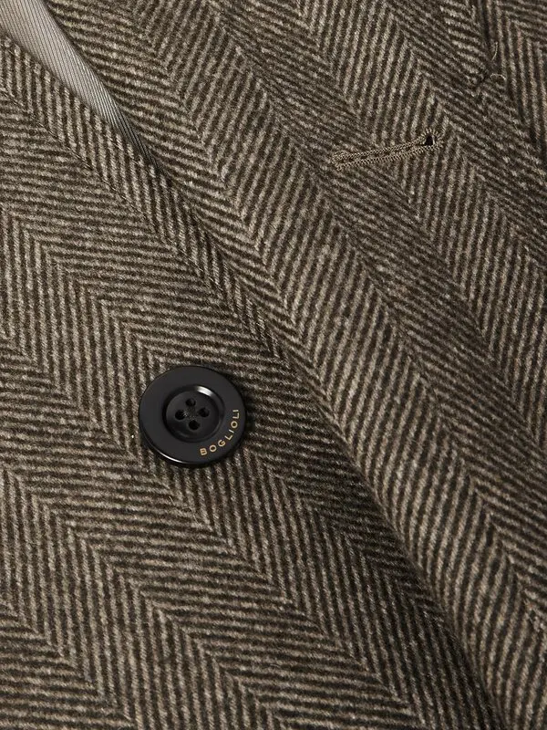 Boglioli Herringbone Wool-blend Coat