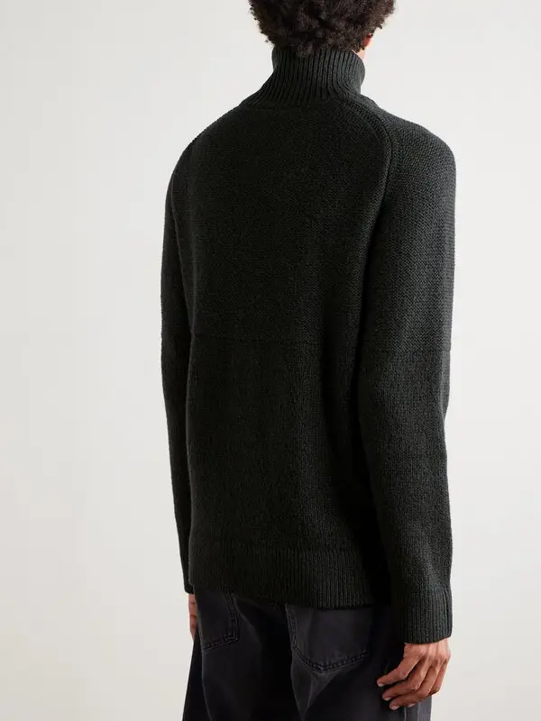 Altea Wool-blend Half-zip Sweater - Green