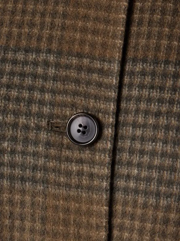 Theory Belted Checked Wool And Cashmere-blend Coat