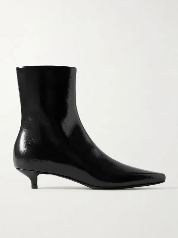 TOTEME Glossed-leather Ankle Boots