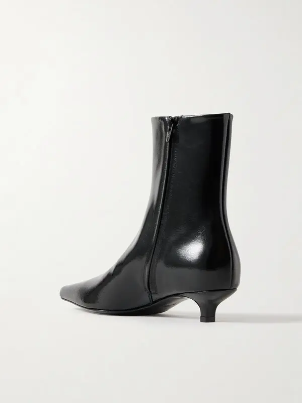 TOTEME Glossed-leather Ankle Boots