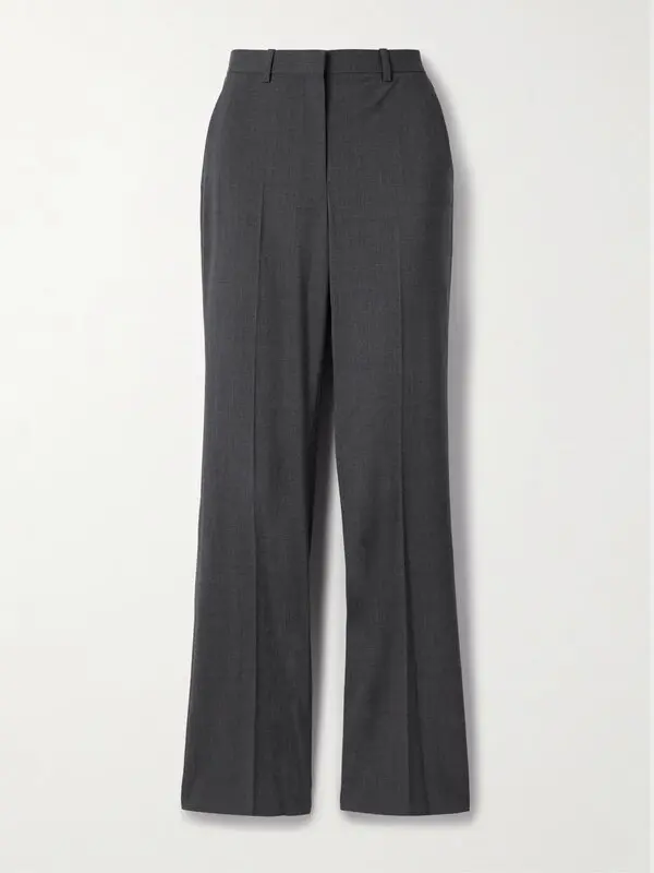 Theory Wool-blend Straight-leg Trousers - Gray