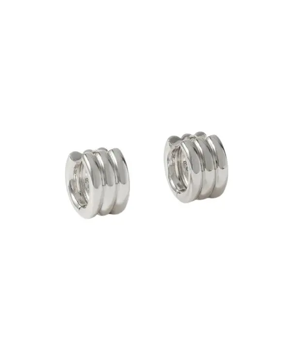 ROXANNE ASSOULIN The Triple Tube Tone Hoop Earrings - Silver