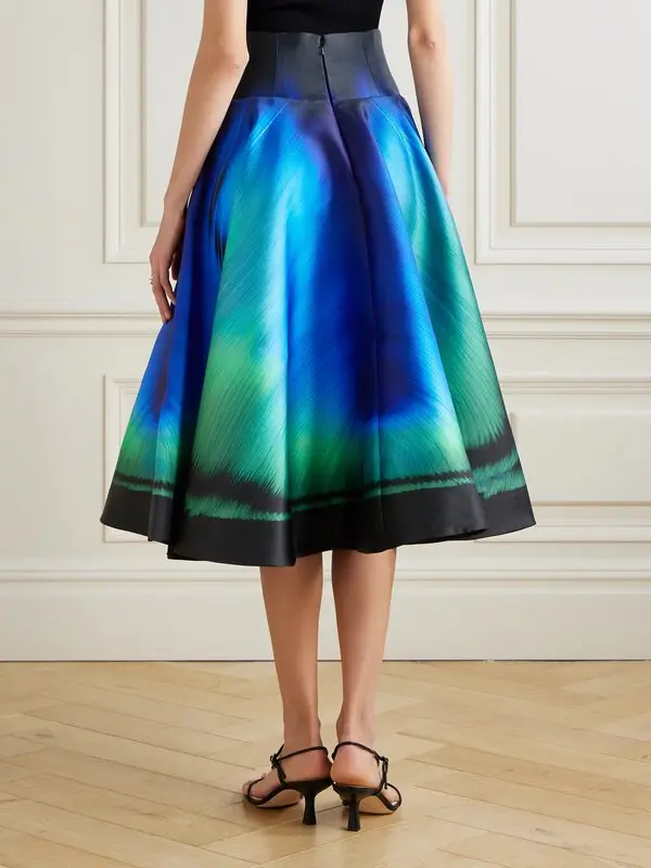 MARY KATRANTZOU Printed Twill Midi Skirt