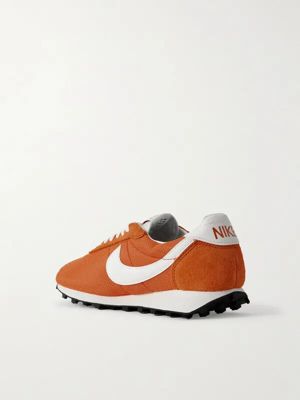 Nike Ld-1000 Leather And Brushed Suede-trimmed Mesh Sneakers - Orange