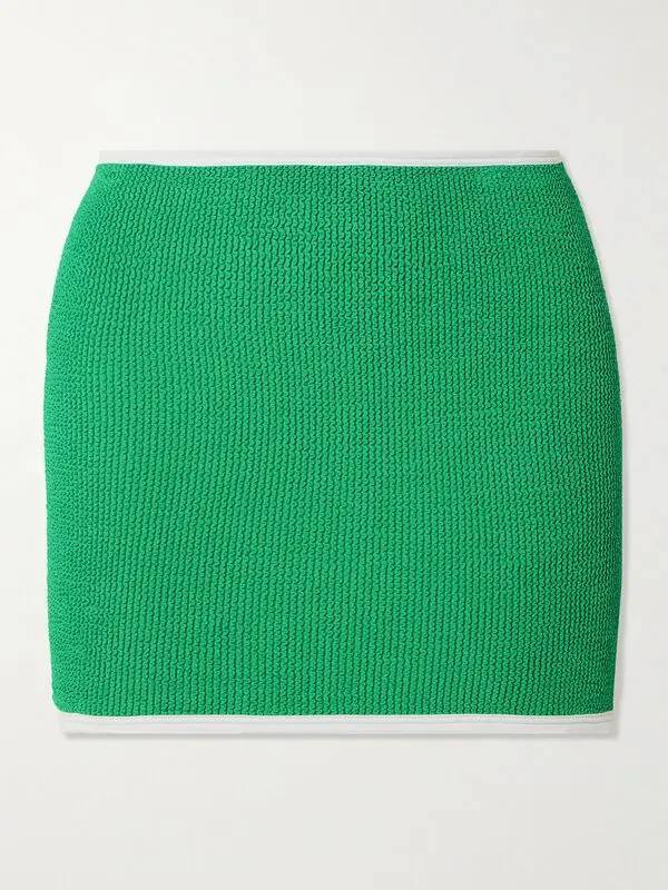 Hunza G Devyn Convertible Seersucker Swim Skirt - Green