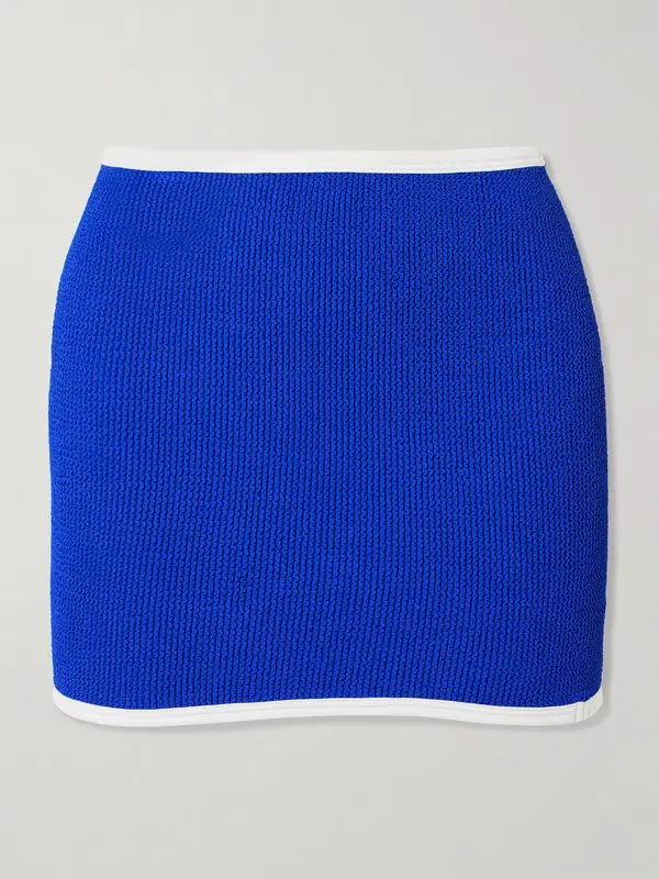 Hunza G Devyn Convertible Seersucker Swim Skirt - Royal Blue