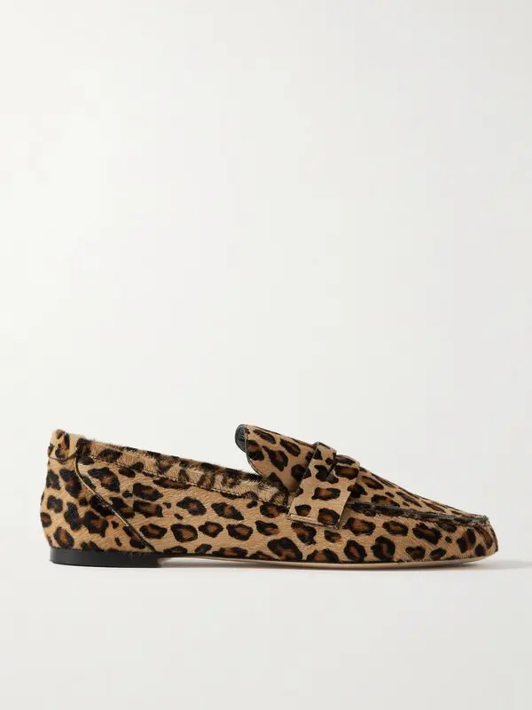 JAMIE HALLER Leopard-print Calf Hair Loafers - Animal Print