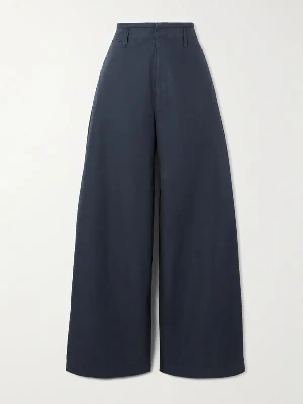 LEMAIRE Organic Cotton-twill Wide-leg Trousers - Blue