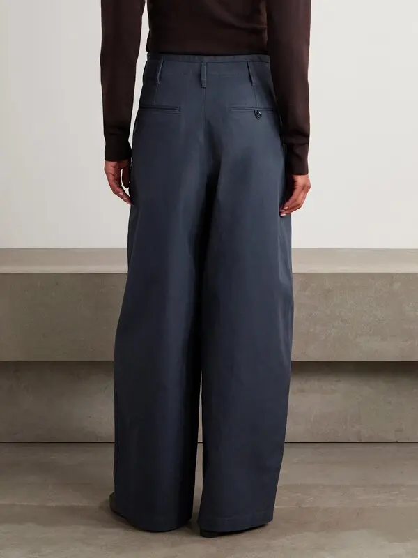 LEMAIRE Organic Cotton-twill Wide-leg Trousers - Blue