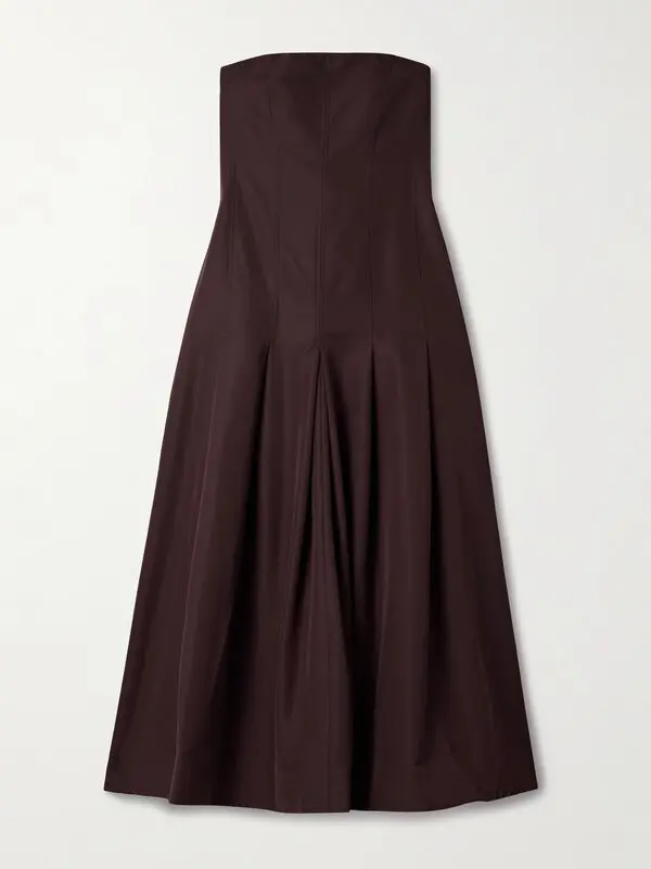KALLMEYER Maeve Pleated Wool-blend Twill Midi Dress