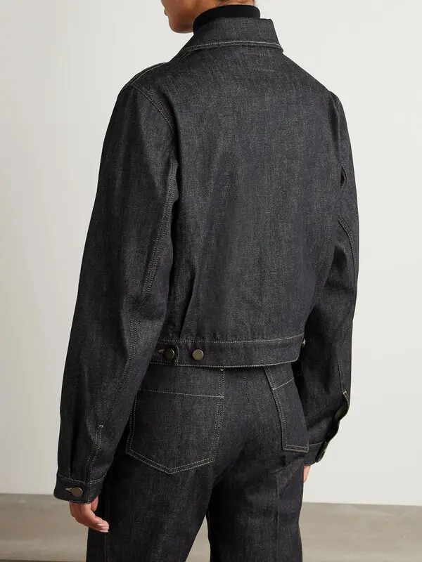 LEMAIRE Cropped Organic Denim Jacket - Blue