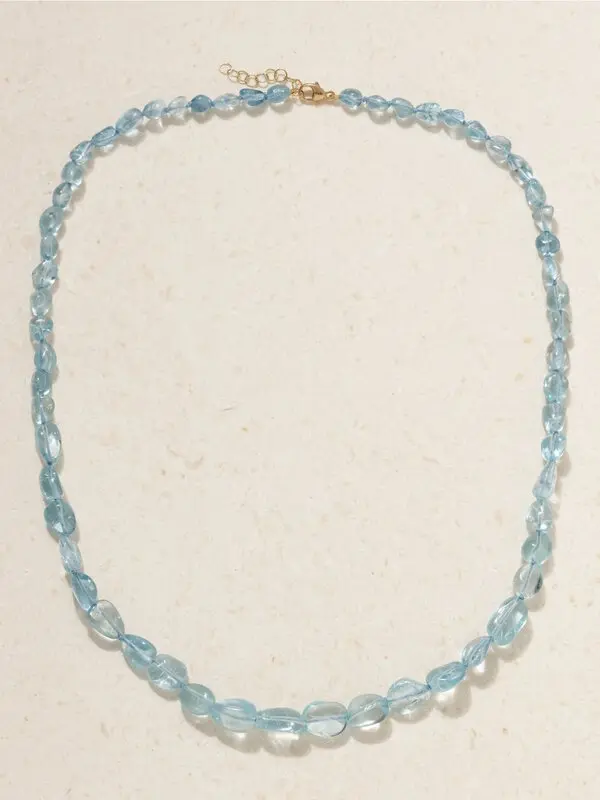 Jia Jia Arizona Jumbo Candy Aquamarine 14k Gold Necklace - Blue