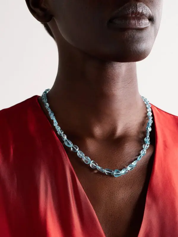 Jia Jia Arizona Jumbo Candy Aquamarine 14k Gold Necklace - Blue
