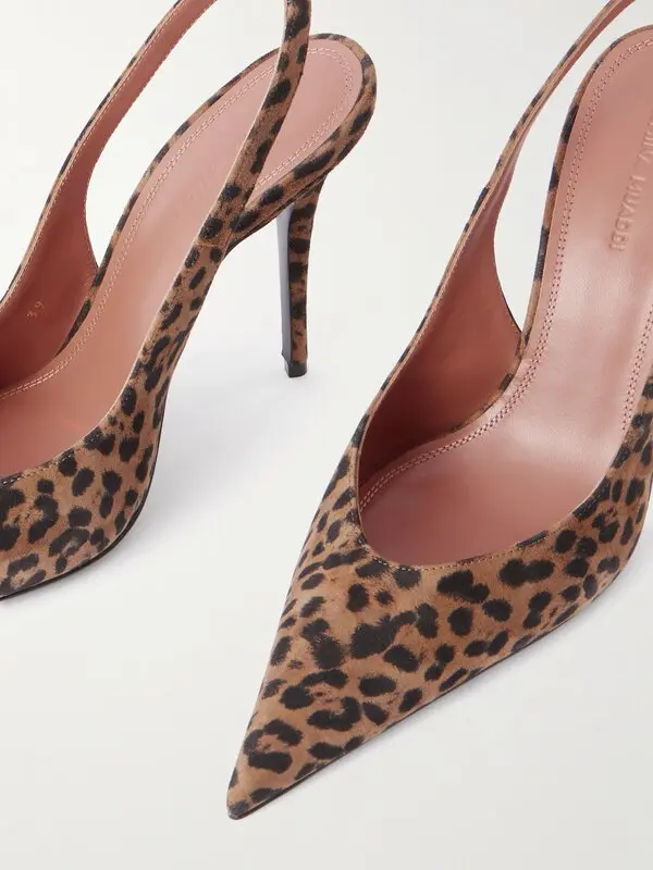 Amina Muaddi Anok Leopard-print Slingback Pumps - Animal Print