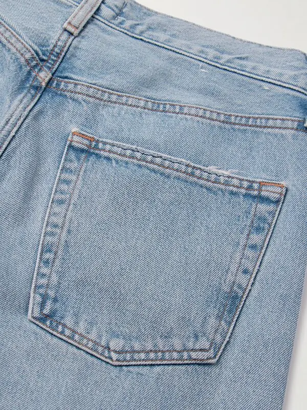 AGOLDE Amryn Distressed High-rise Wide-leg Jeans