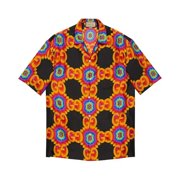 Gucci Gg Kaleidoscope Silk Bowling Shirt