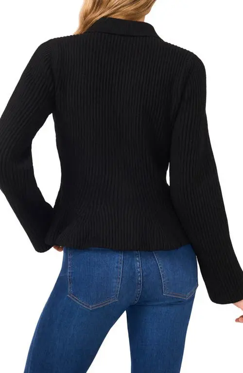 Ted Baker London Peplum Ribbed Zip-up Cardigan