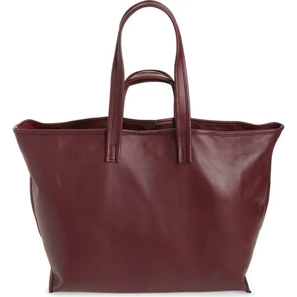 KASSL EDITIONS Lambskin Leather Tote - Bordeaux