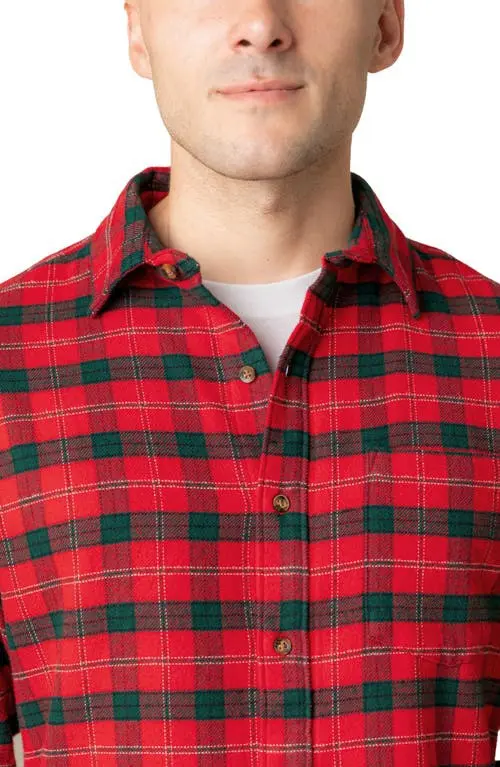 HOPE & HENRY Organic Long Sleeve Flannel Button Down Shirt - London Plaid
