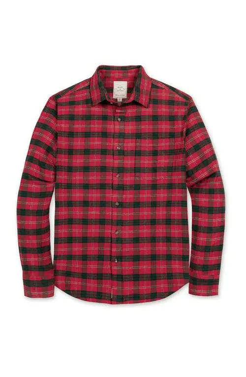 HOPE & HENRY Organic Long Sleeve Flannel Button Down Shirt - London Plaid