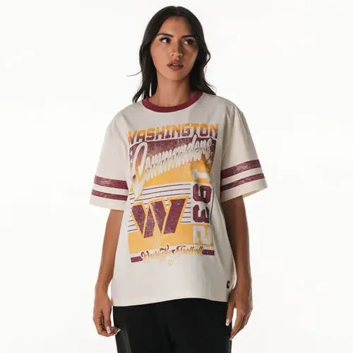 THE WILD COLLECTIVE Washington Commanders Vintage Drop Shoulder T-shirt - Cream